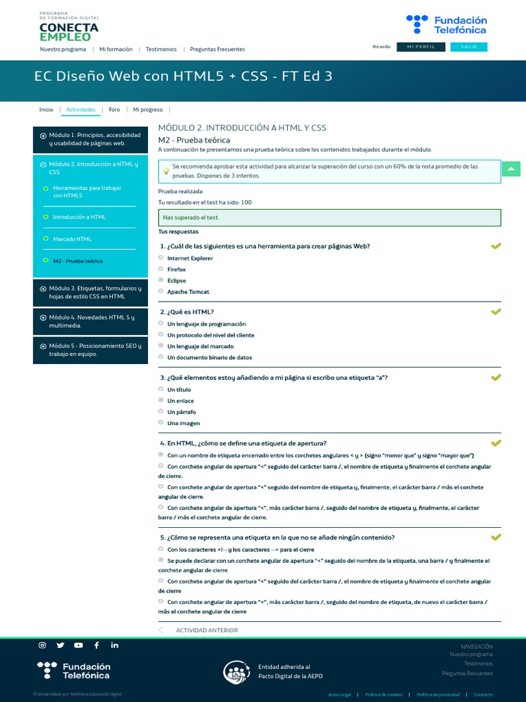 EC Diseño Web Con HTML5 + CSS - FT Ed 3 Modulo 2 | PDF | HTML | Página web