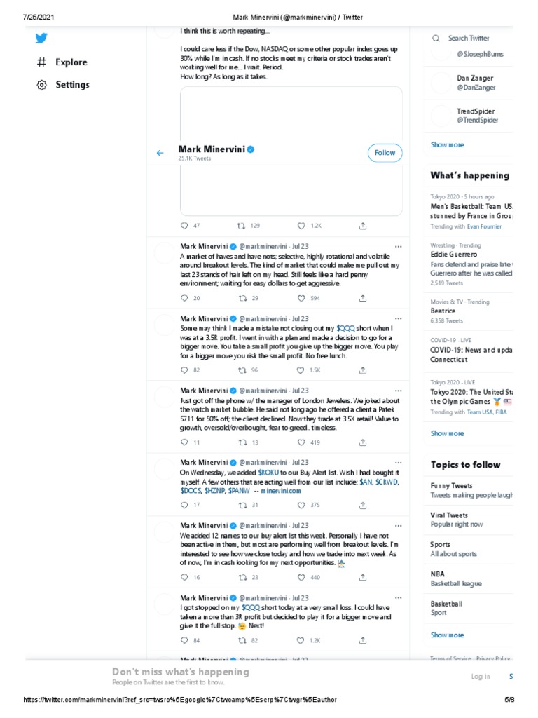 Mark Minervini (@markminervini) - Twitter5 | PDF | Financial Markets ...