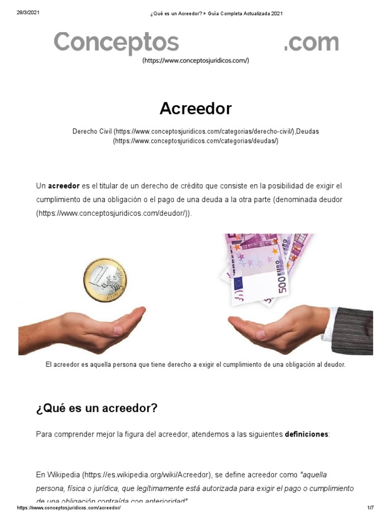 ¿Qué Es Un Acreedor - Guía Completa Actualizada 2021 | PDF | Acreedor ...