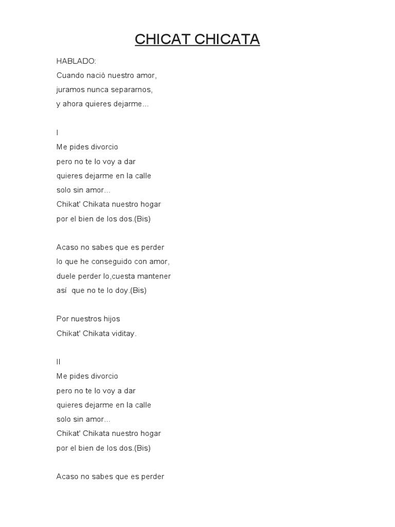 Chicat Chicata | PDF