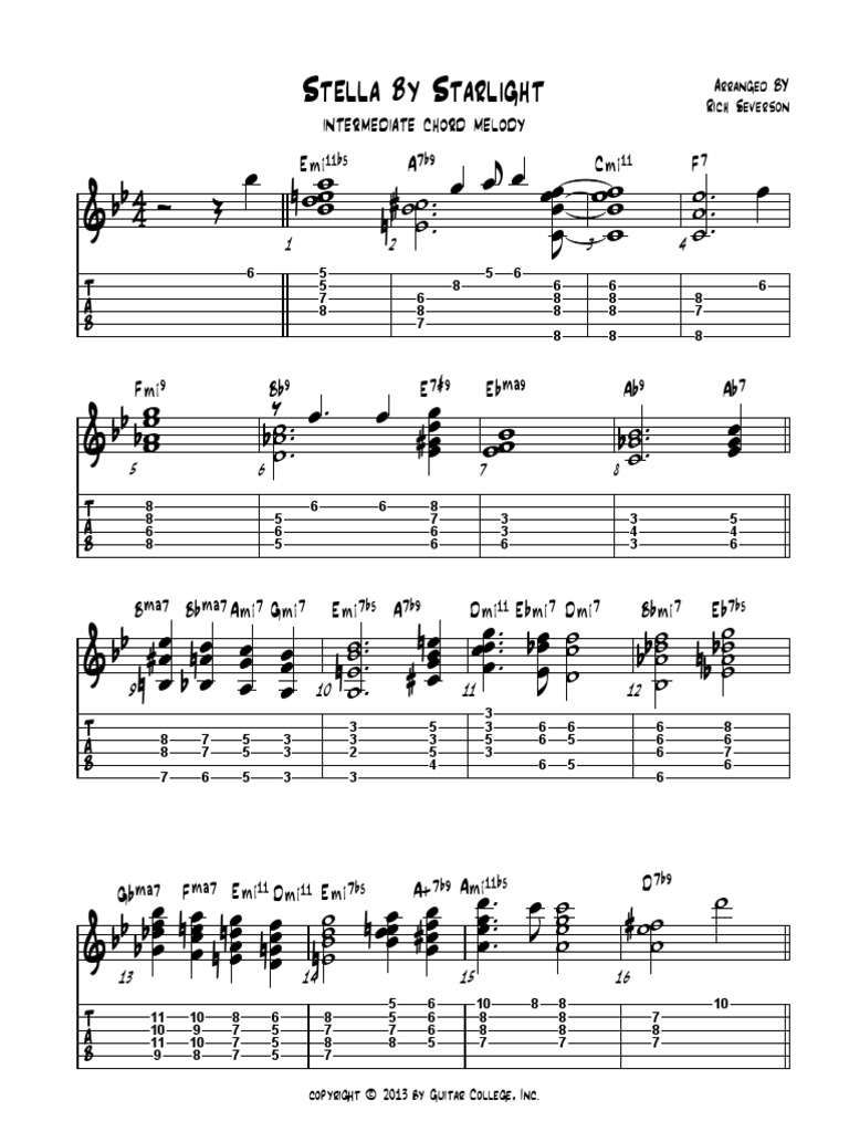 Stella by Starlight: E.11b5 A7b9 C.11 F7 | PDF | Music Theory | Harmony