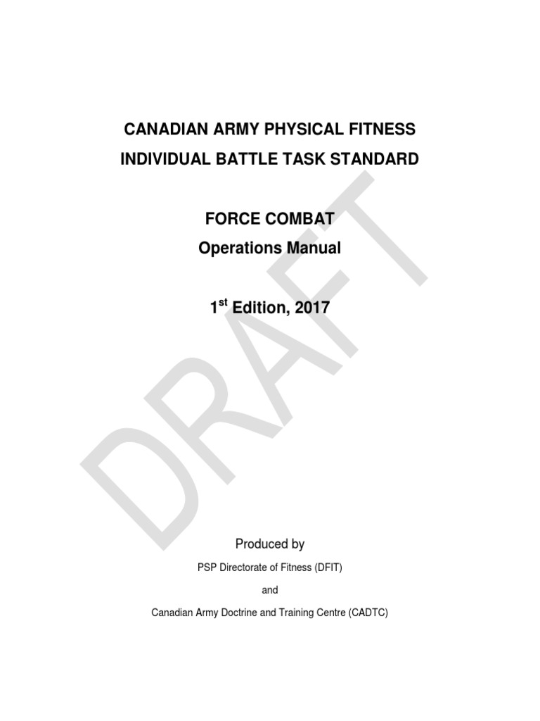 Canadian Army Physical Fitness Individual Battle Task Standard | PDF ...