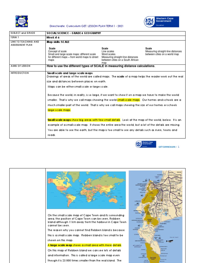 Lesson Plan IP Grade 6 SS Geography T1 W3-1 | PDF | Map | Curriculum
