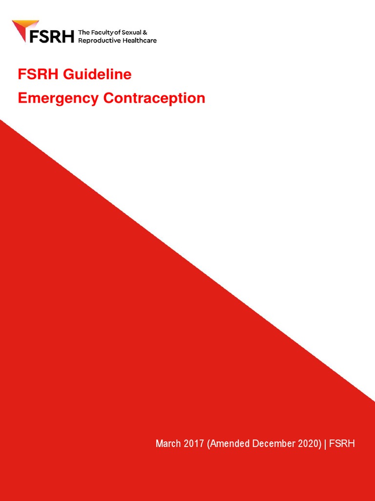 FSRH Guideline Emergency Contraception03dec2020 | PDF | Birth Control ...