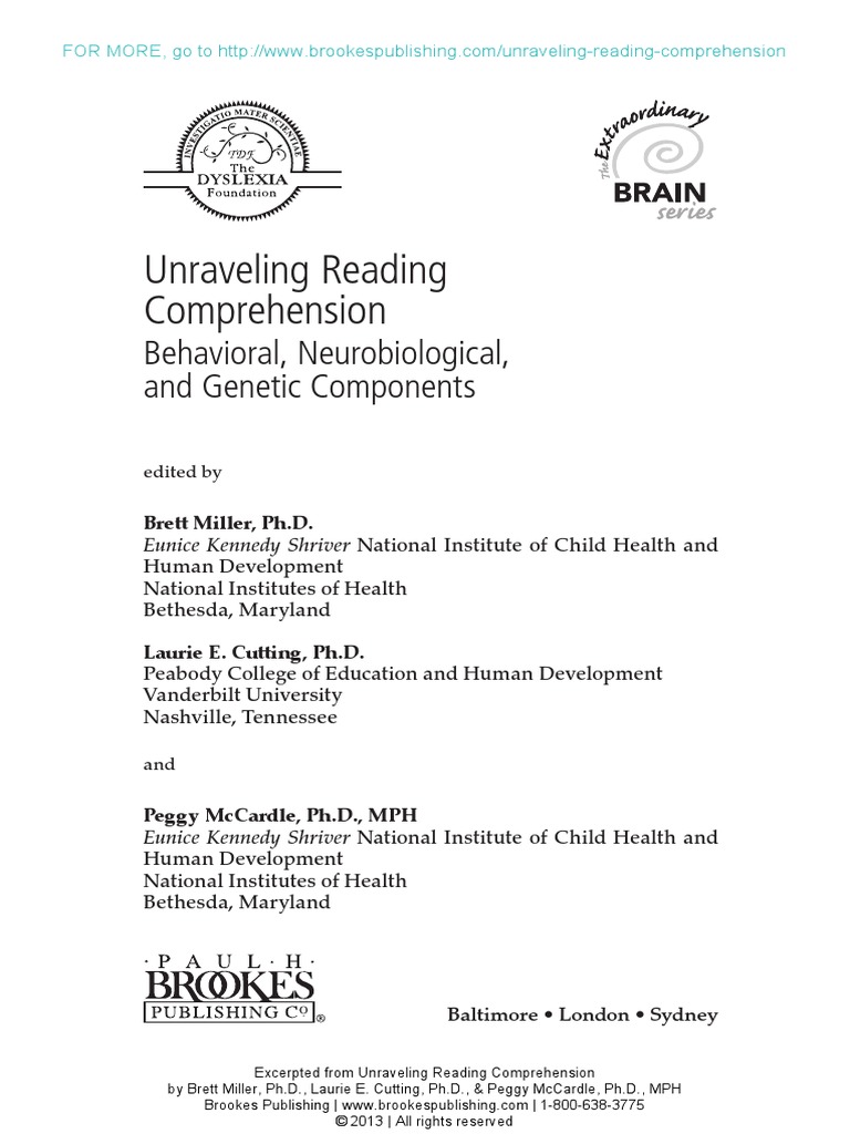 Comprehension Difficulties in Struggling Readers | PDF | Reading ...