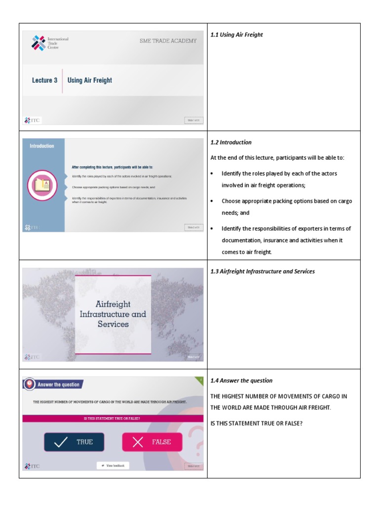 PDF Copy of Lecture 3 - Using Air Freight | PDF | Cargo | Freight Transport