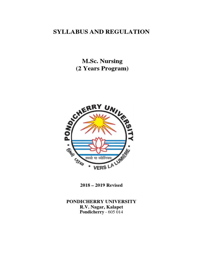M.SC Nursing Syllabus Revised 2018 - 19-23082019-1 | PDF | Nursing ...