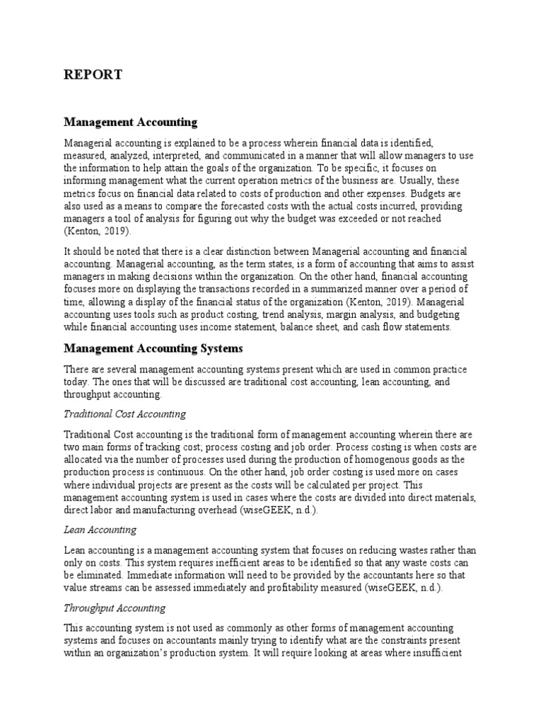 Overview of Management Accounting Principles | PDF | Management ...