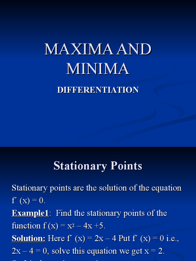 Maxima and Minima | PDF | Mathematical Optimization | Maxima And Minima