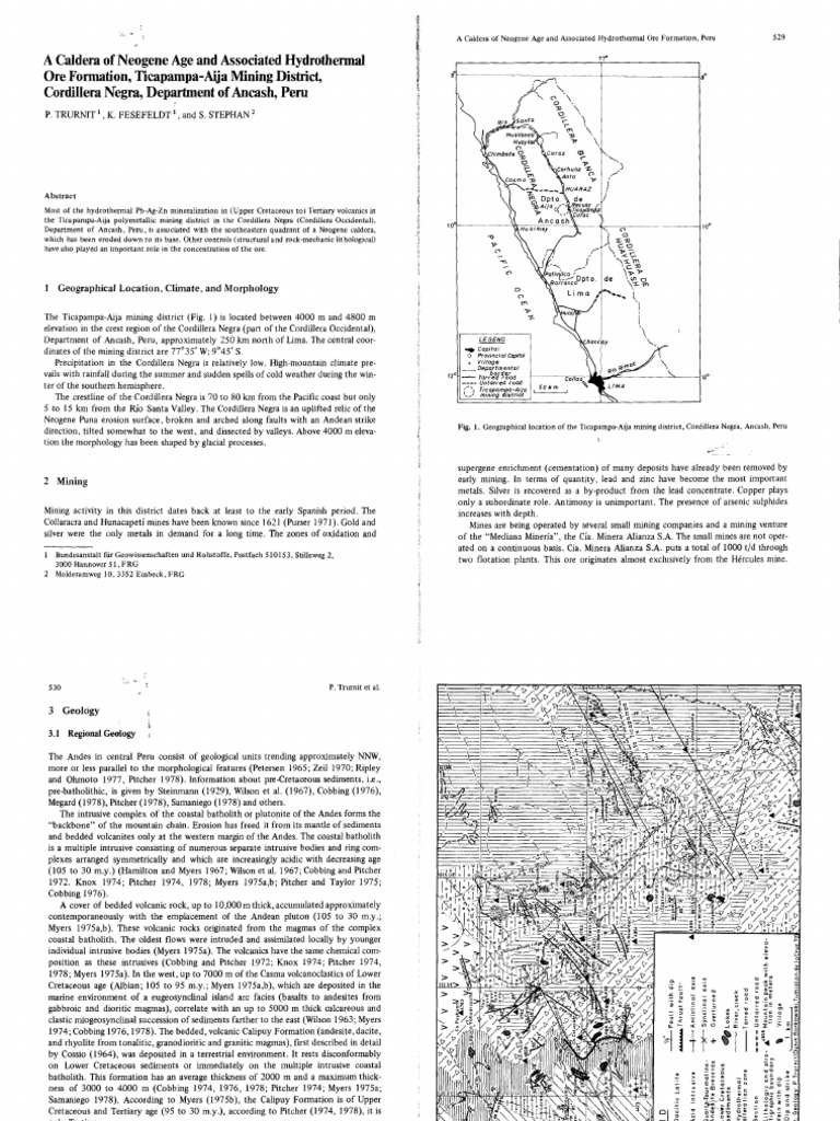 A Caldera of Neogene Age and Associated Hydrothermal Ore Formation ...