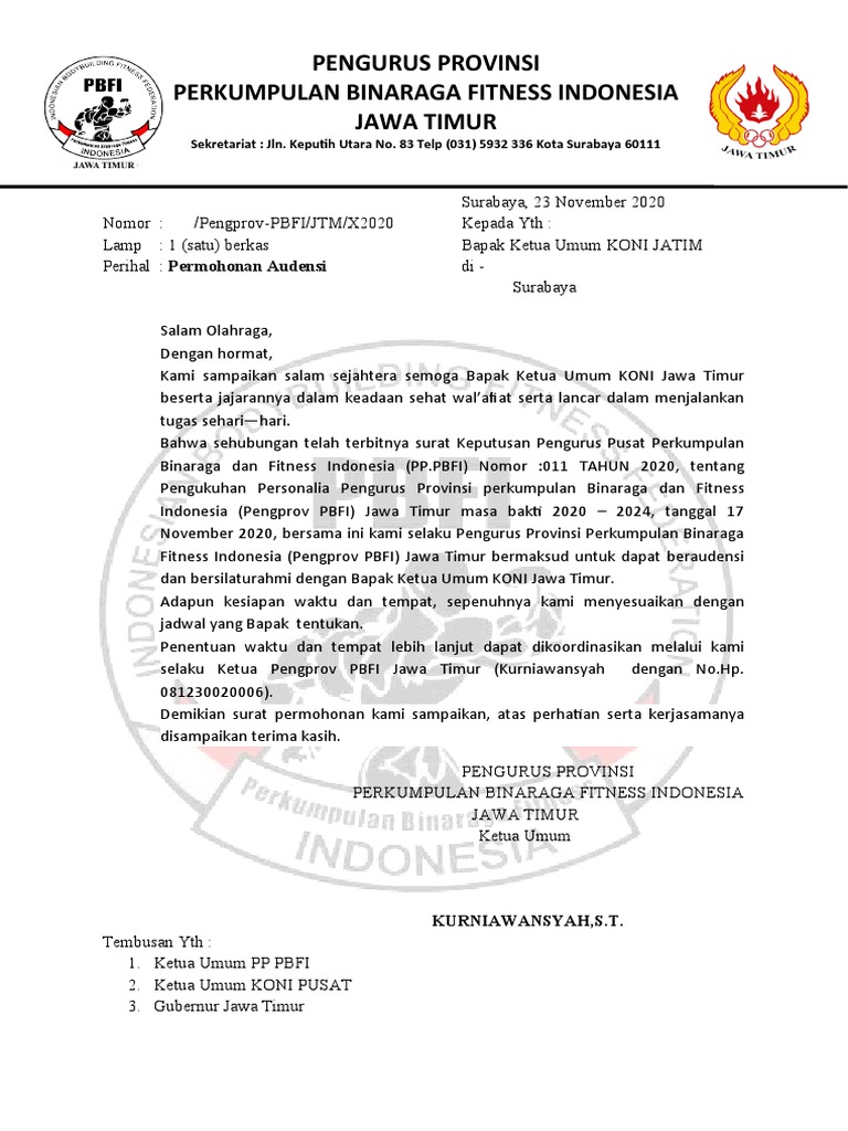 Contoh Surat PERMOHONAN AUDIENSI | PDF