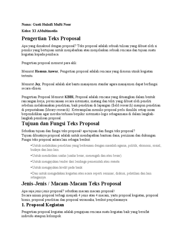 Tugas Rangkuman Teks Proposal | PDF