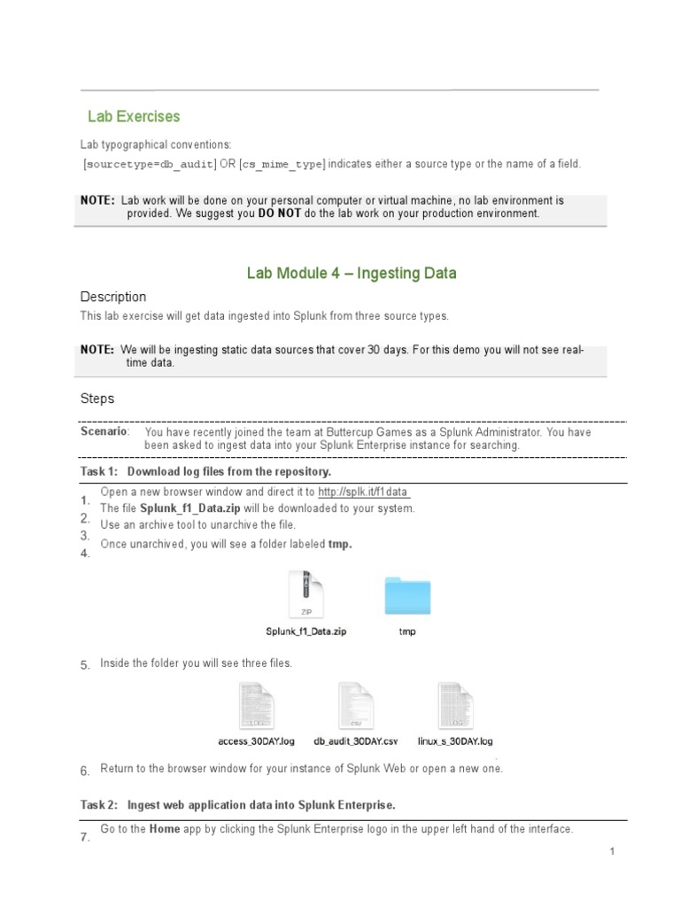 Ingesting Web Server, Database, and Web Application Data into Splunk: A Lab Exercise on Data ...