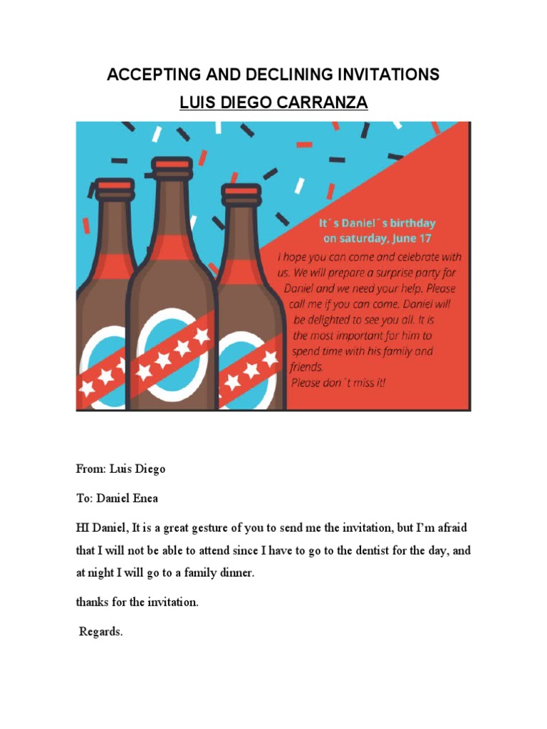 Accepting and Declining Invitations Luis Diego Carranza | PDF