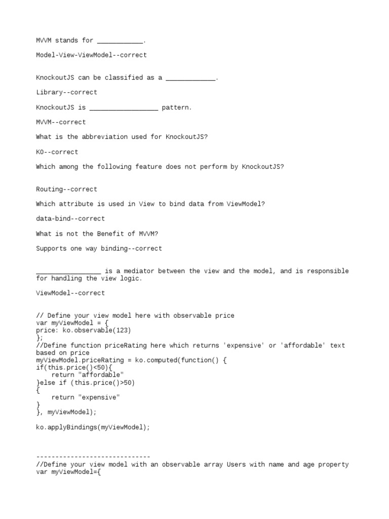 Knockout JS | PDF | Systems Engineering | Information Technology Management
