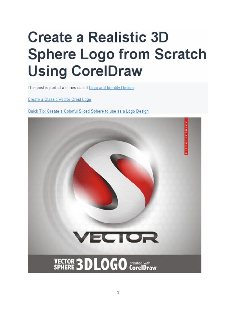 Create A Realistic 3D Sphere Logo From Scratch Using CorelDraw | PDF | 3 D Computer Graphics ...