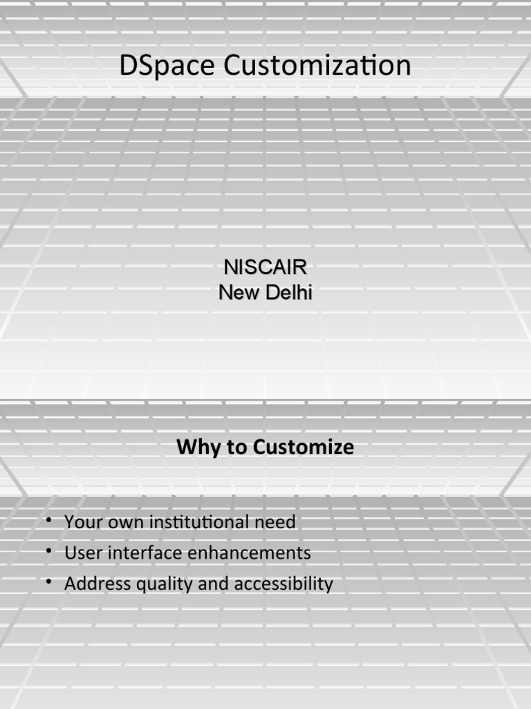 Dspace Customization: Niscair New Delhi | PDF | World Wide Web ...