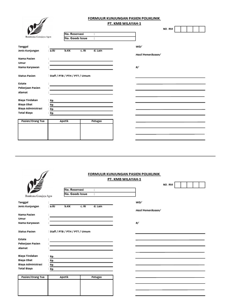(DRAFT) Formulir Kunjungan | PDF