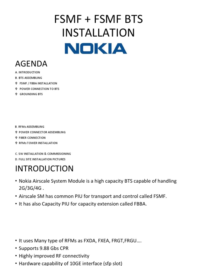Airscale Bts Installation FSMF | PDF | High Speed Packet Access ...
