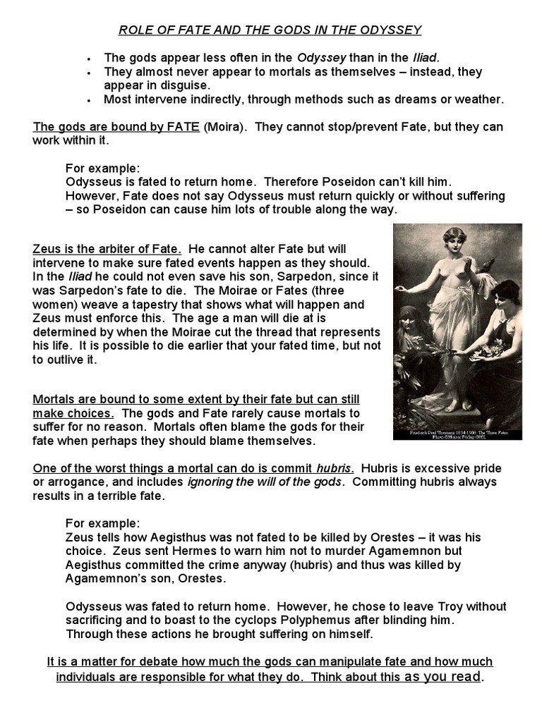 Role of Fate and The Gods in The Odyssey SV 08 | PDF | Odyssey | Agamemnon