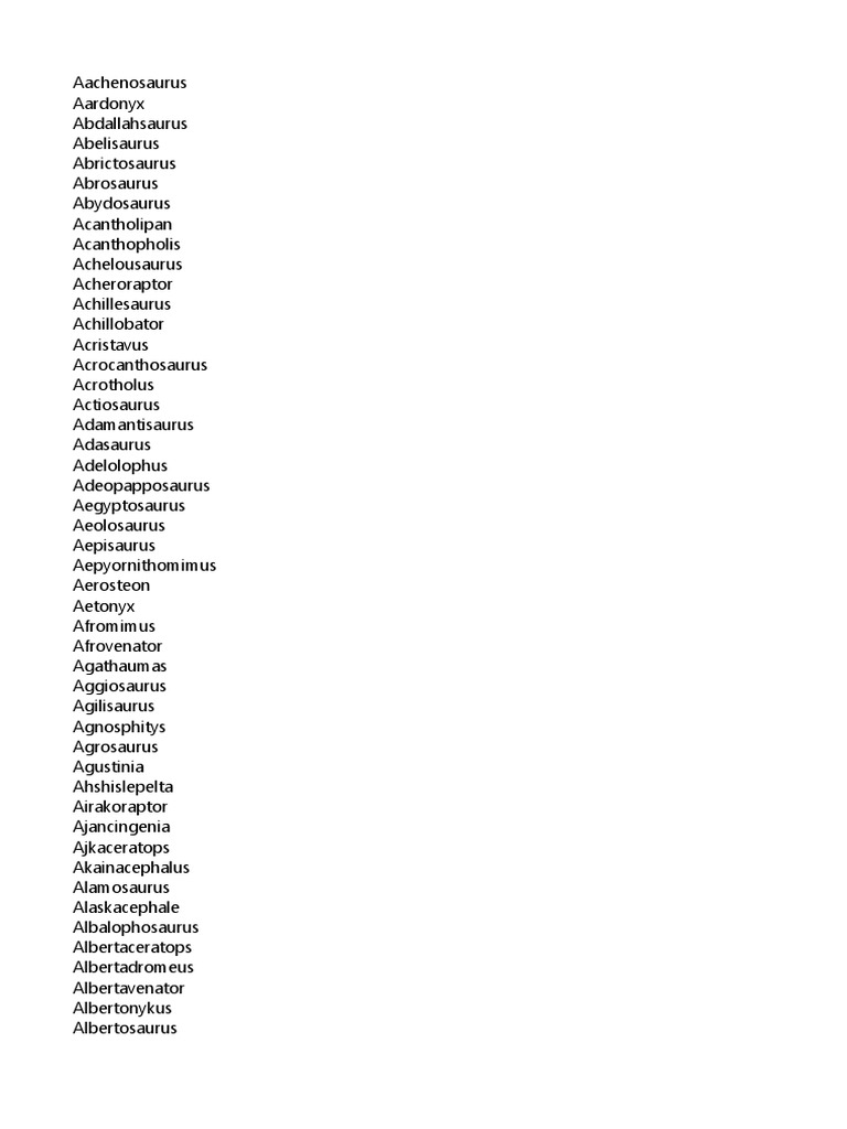 Nama Dinosaurus | PDF | Paleontology | Mesozoic Dinosaurs