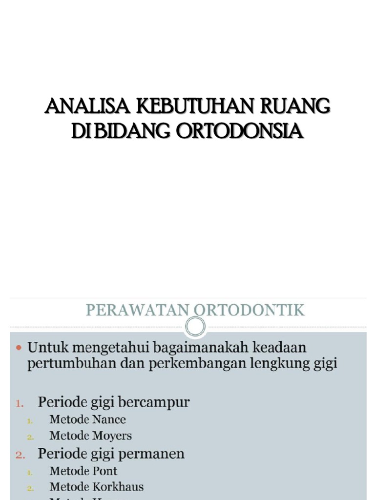 Analisa Kebutuhan Ruang Orto | PDF