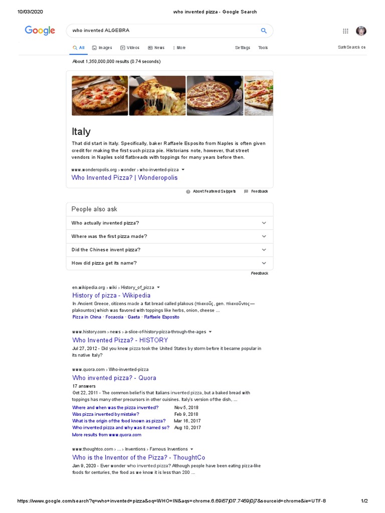 Who Invented Pizza - Google Search | PDF | Pizza | Mediterranean Cuisine