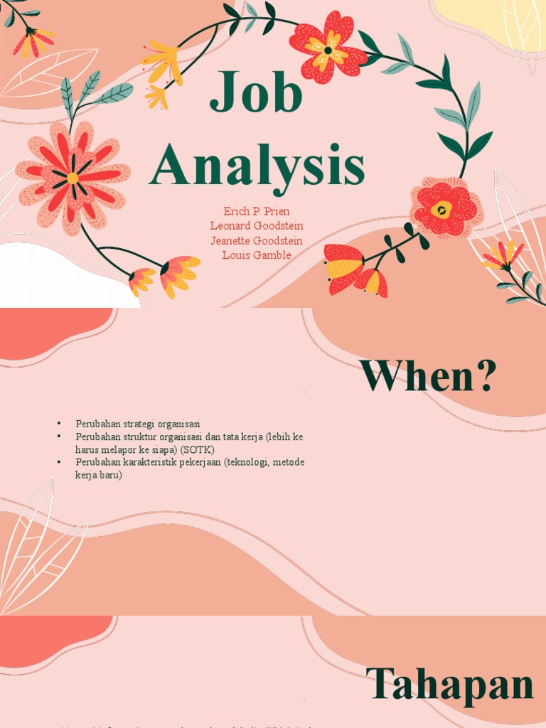 Job Analysis: Erich P. Prien Leonard Goodstein Jeanette Goodstein Louis ...