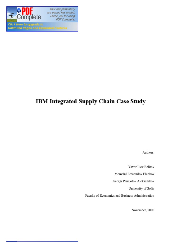 IBM Supply Chain Transformation Case Study | PDF | Supply Chain ...