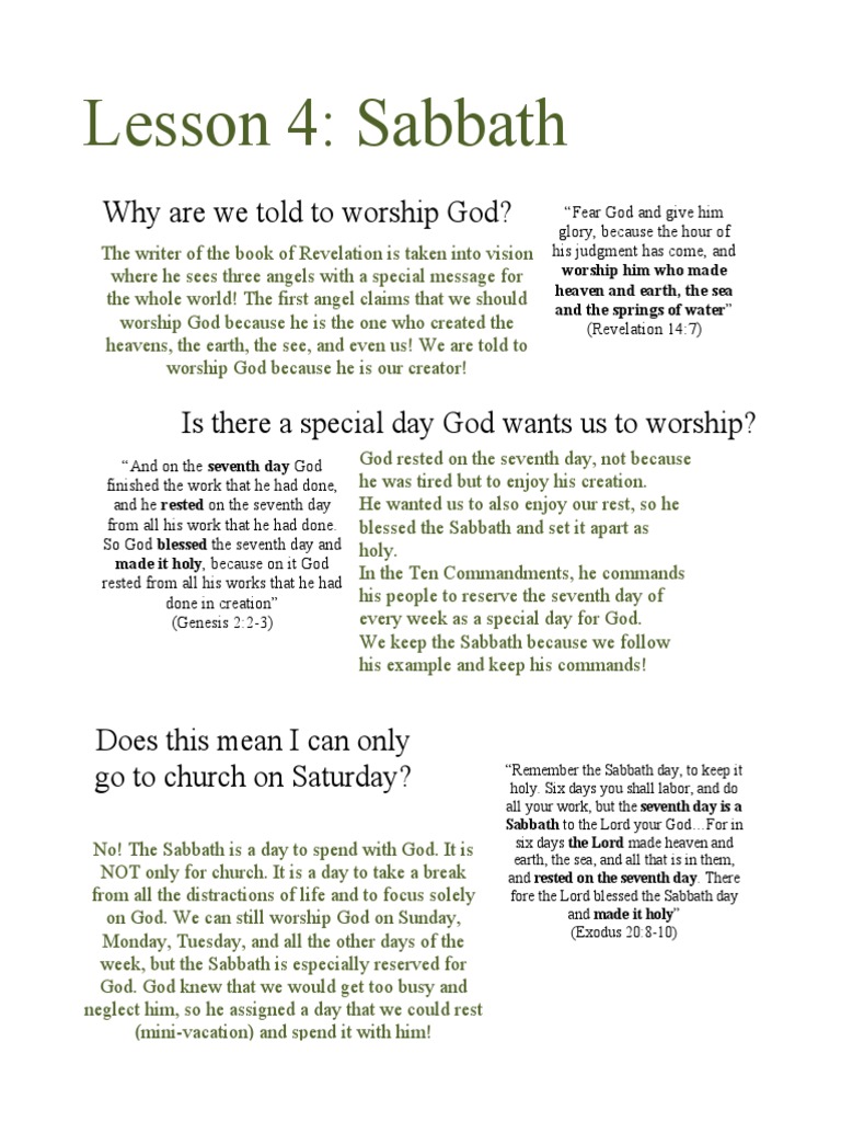 Sabbath | PDF | Shabbat | Biblical Sabbath