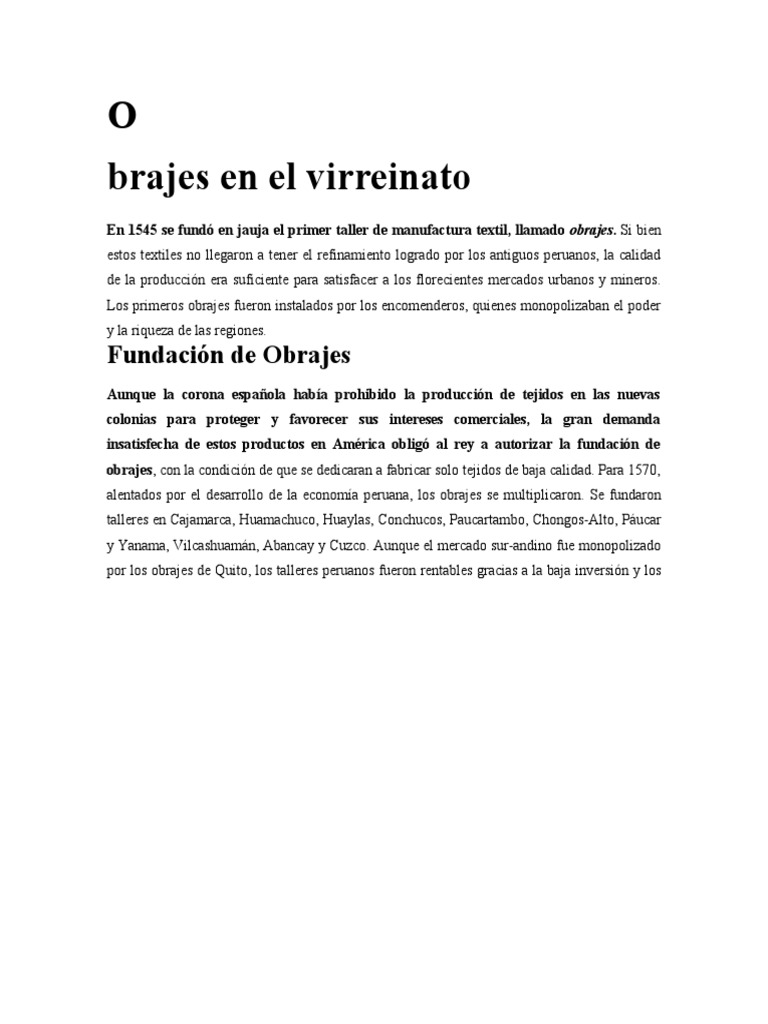 Los Obrajes | PDF