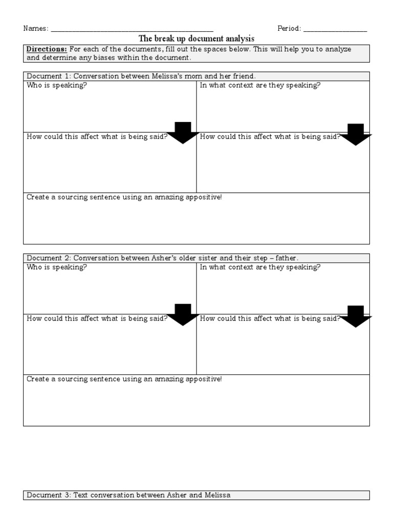 Break Up DBQ Document Analysis | PDF | Neuropsychological Assessment ...