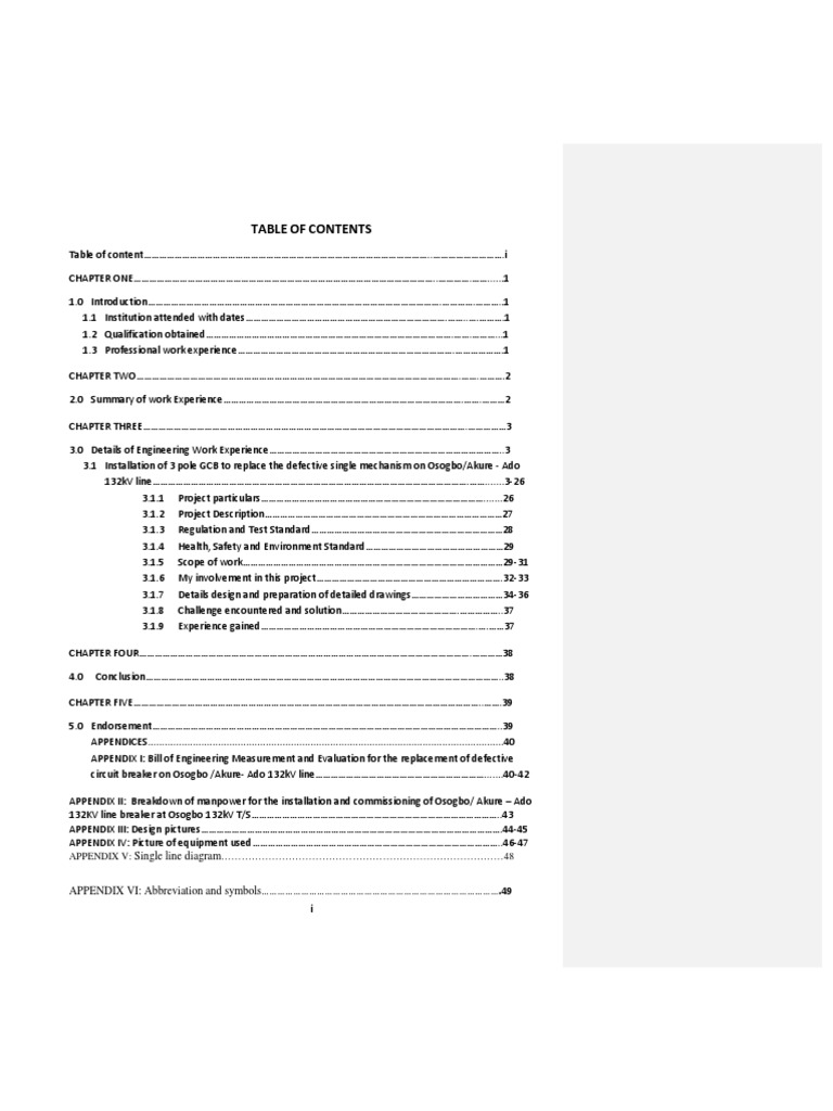 Table of Contents Test Run | PDF | Electric Arc | Electrical Equipment