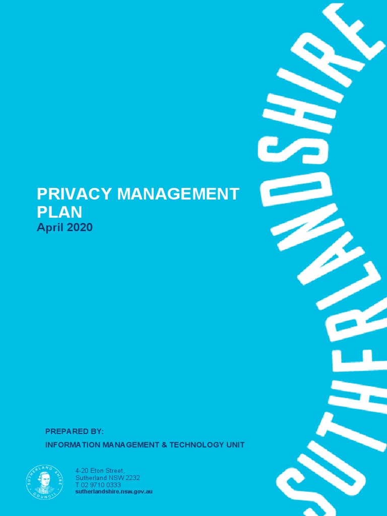 Privacy Management Plan | PDF | Privacy | Regulatory Compliance