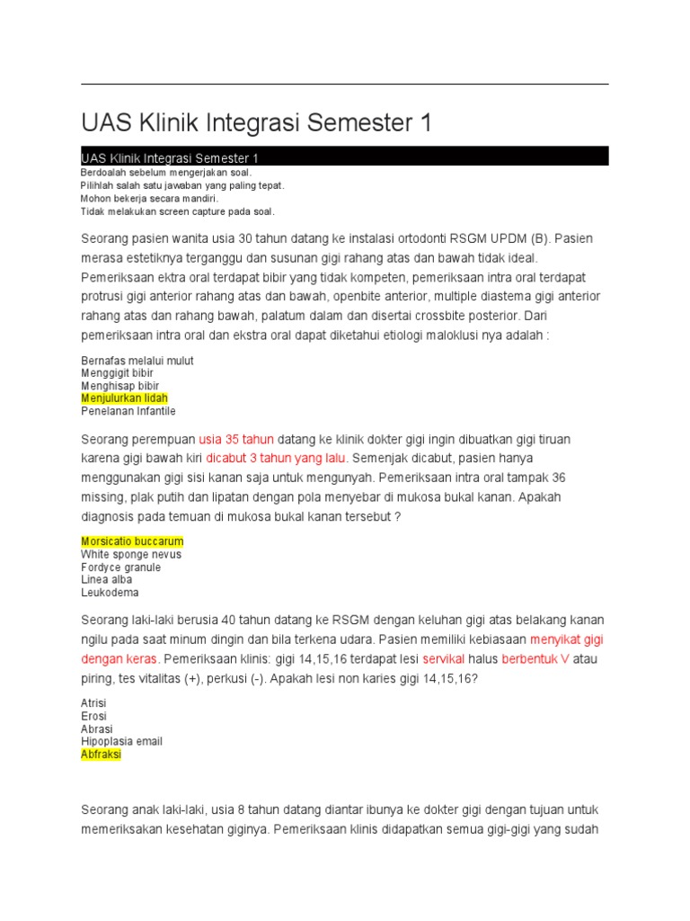 Kasus Klinik Gigi: Diagnosis dan Perawatan | PDF | Sains & Matematika