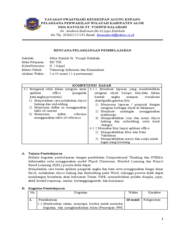 RPP BK Tik | PDF | Karier & Perkembangan | Seni