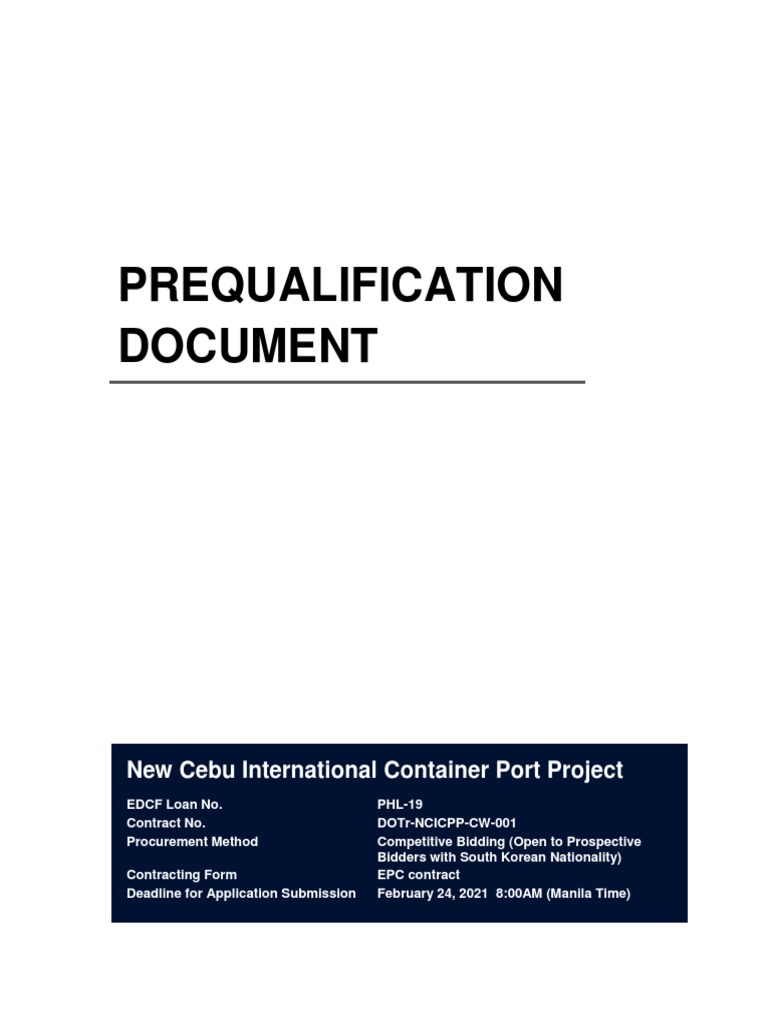 Prequalification Document - NCICPP | PDF | Joint Venture | Procurement