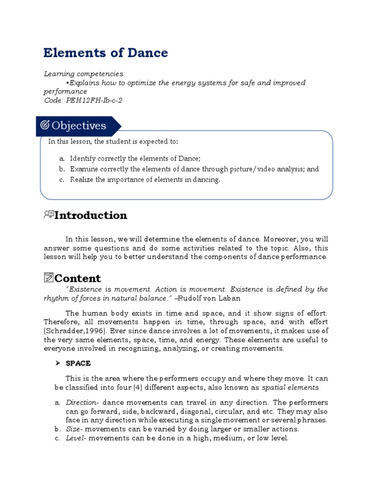 Elements of Dance | PDF | Dances | Time