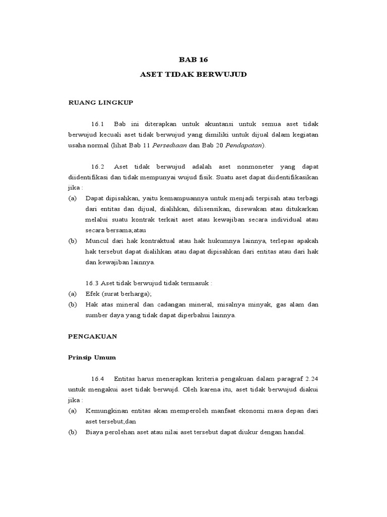 Bab 16 Aset Tidak Berwujud | PDF
