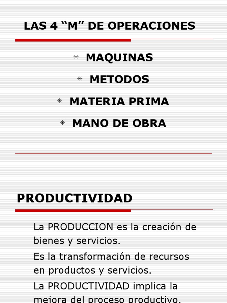 Las 4M | Descargar gratis PDF | Medición | Capital (economía)