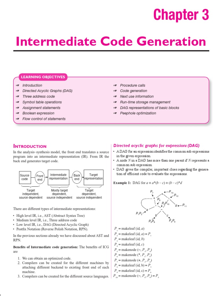 3 Intermediate Code Generation | PDF | Parameter (Computer Programming ... 3 Intermediate Code Generation | PDF | Parameter (Computer Programming ...