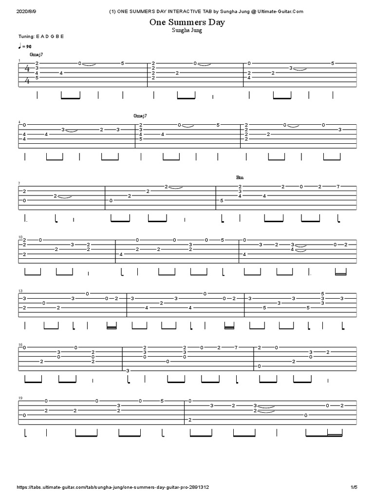 ONE SUMMERS DAY INTERACTIVE TAB by Sungha Jung @ | PDF | Web Software ...