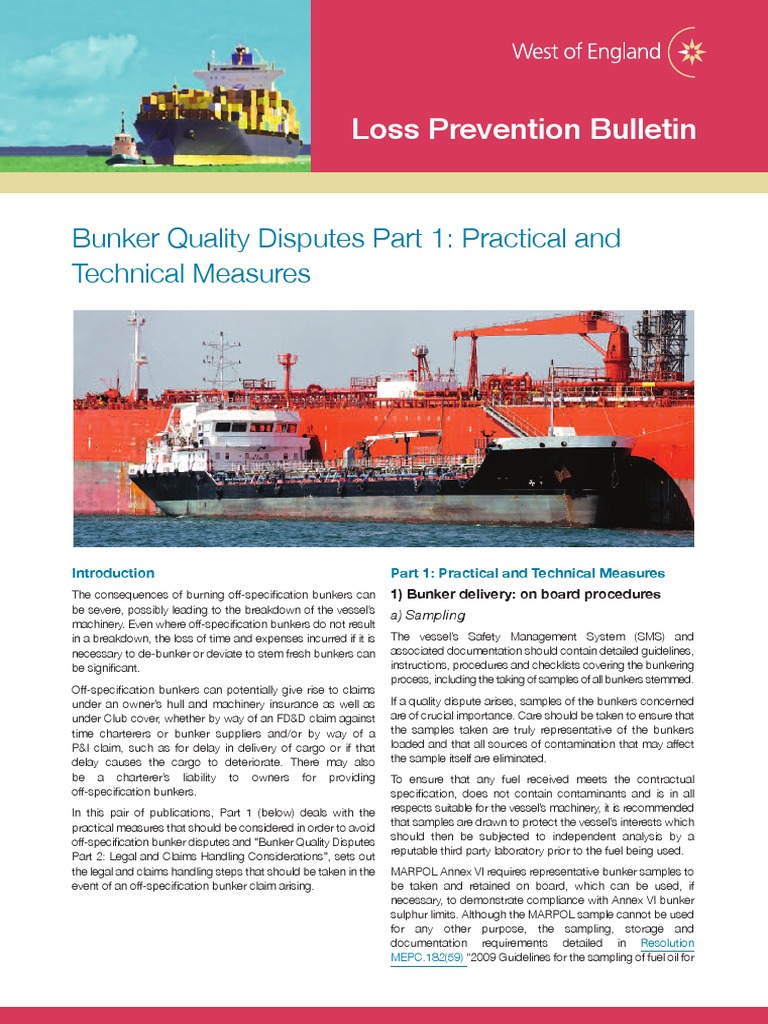 Guide Bunker Quality Disputes - Part 1 | PDF | Fuel Oil | Combustion