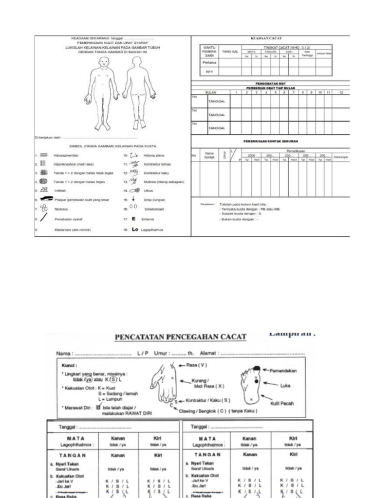 Formulir Pencatatan Pada Penyakit Kusta | PDF