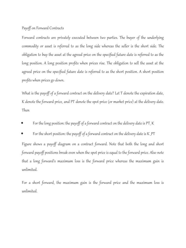 Payoff On Forward Contracts | PDF