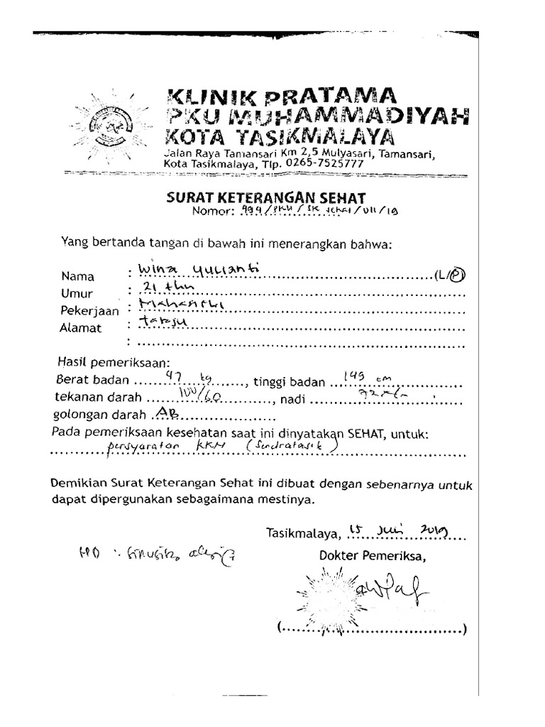 Surat Ket Sehat | PDF
