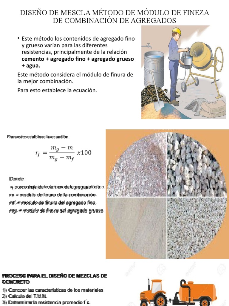 DISEÑO DE MESCLA MÉTODO DE MÓDULO DE FINEZA DE COMBINACION DE AGREGADOS ...