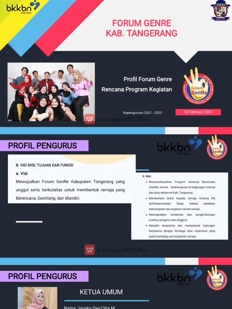 Profil Pengurus Forum Genre | PDF