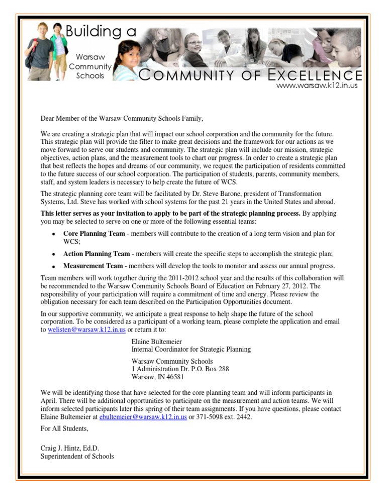 WCS Strategic Planning Invitation | PDF | Strategic Planning | Business