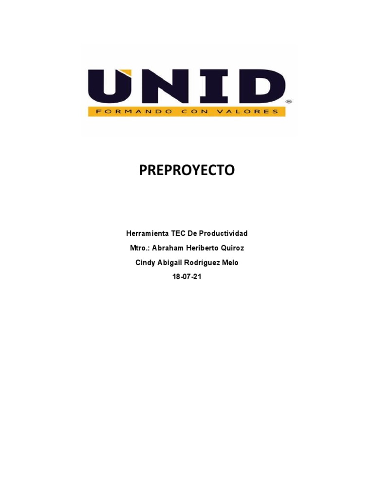 Preproyecto 1 | PDF